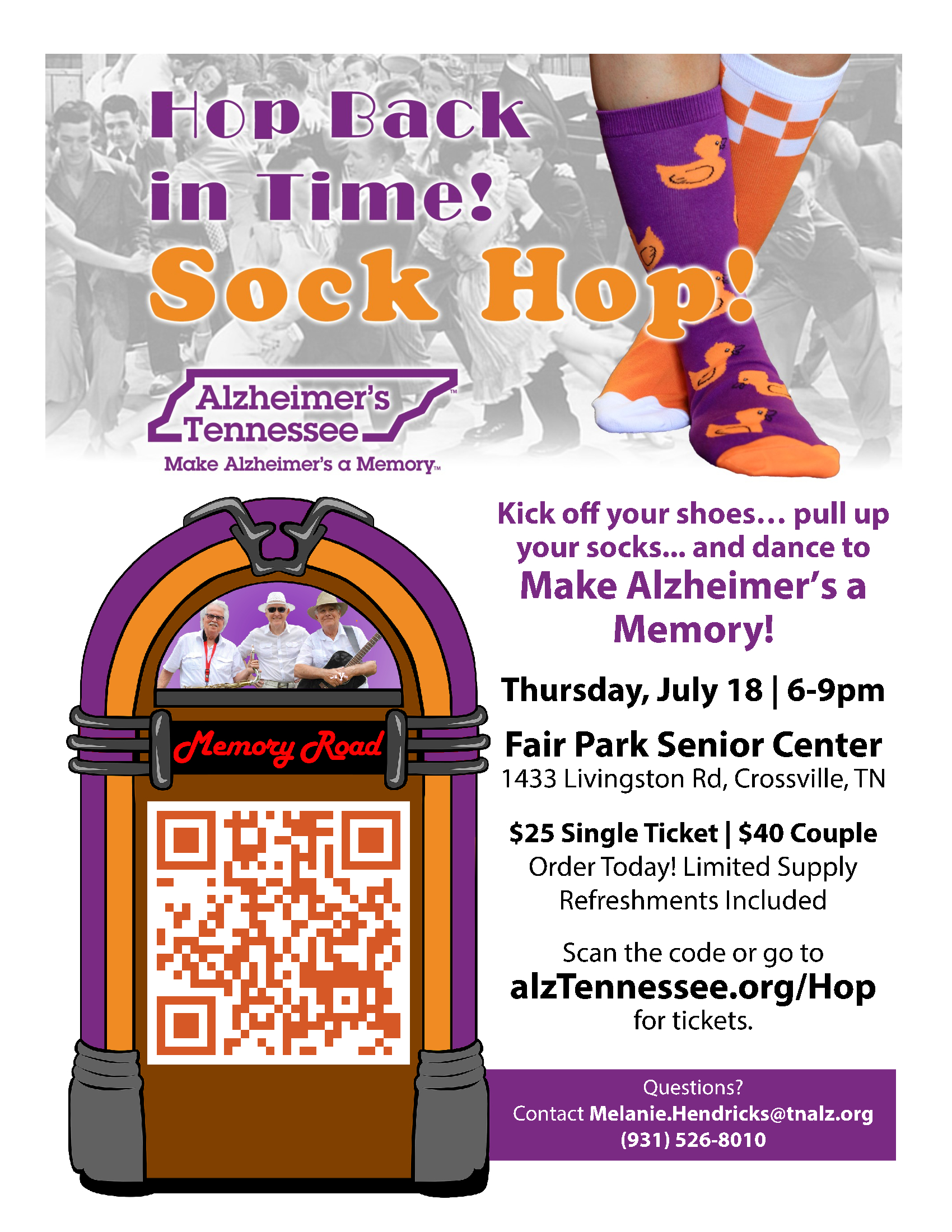 Sock Hop for Alzheimer's TN (Trio) - Memory Road Music
